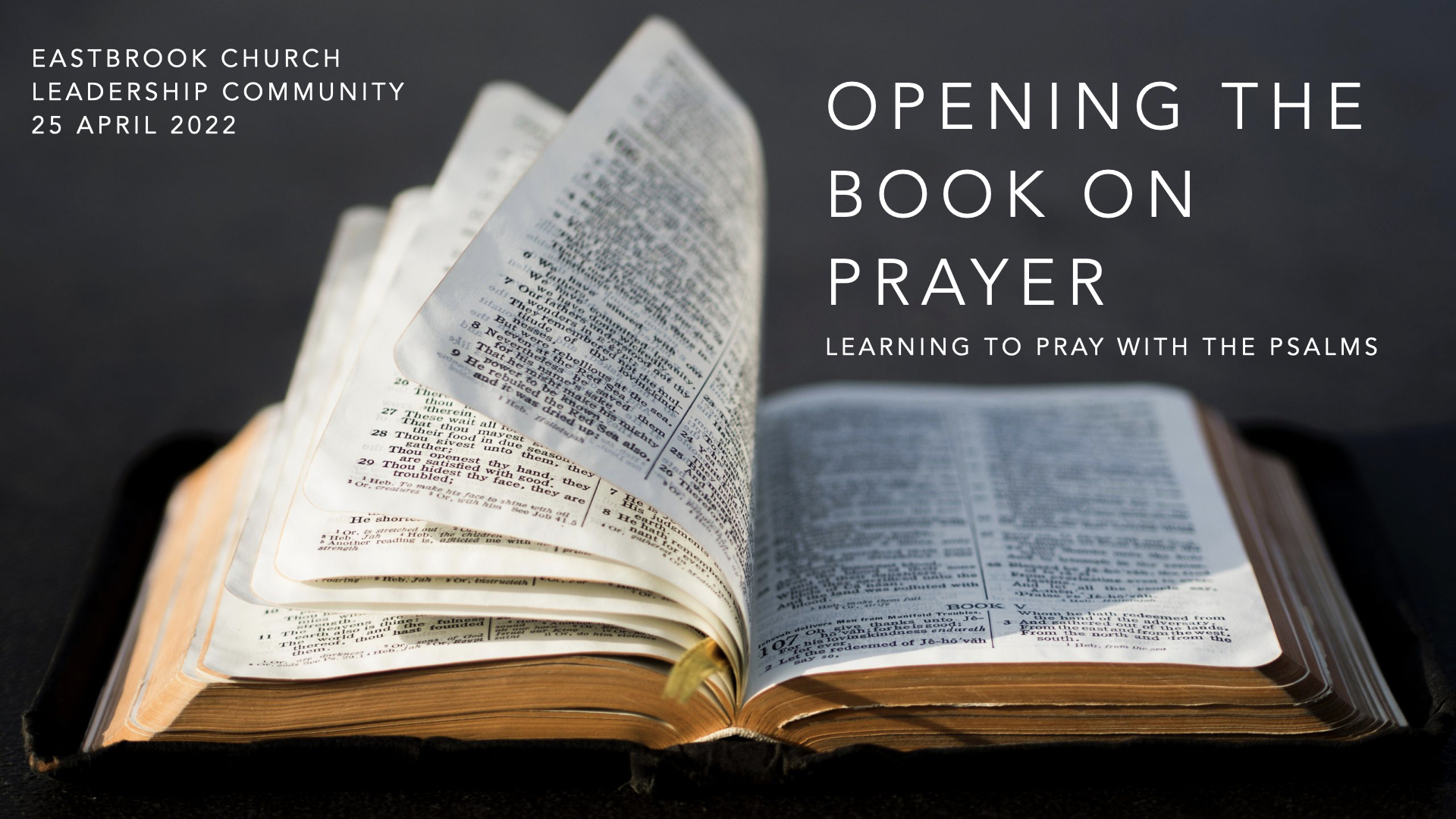Opening the Book on Prayer: Learning to Pray with the Psalms – Matthew ...